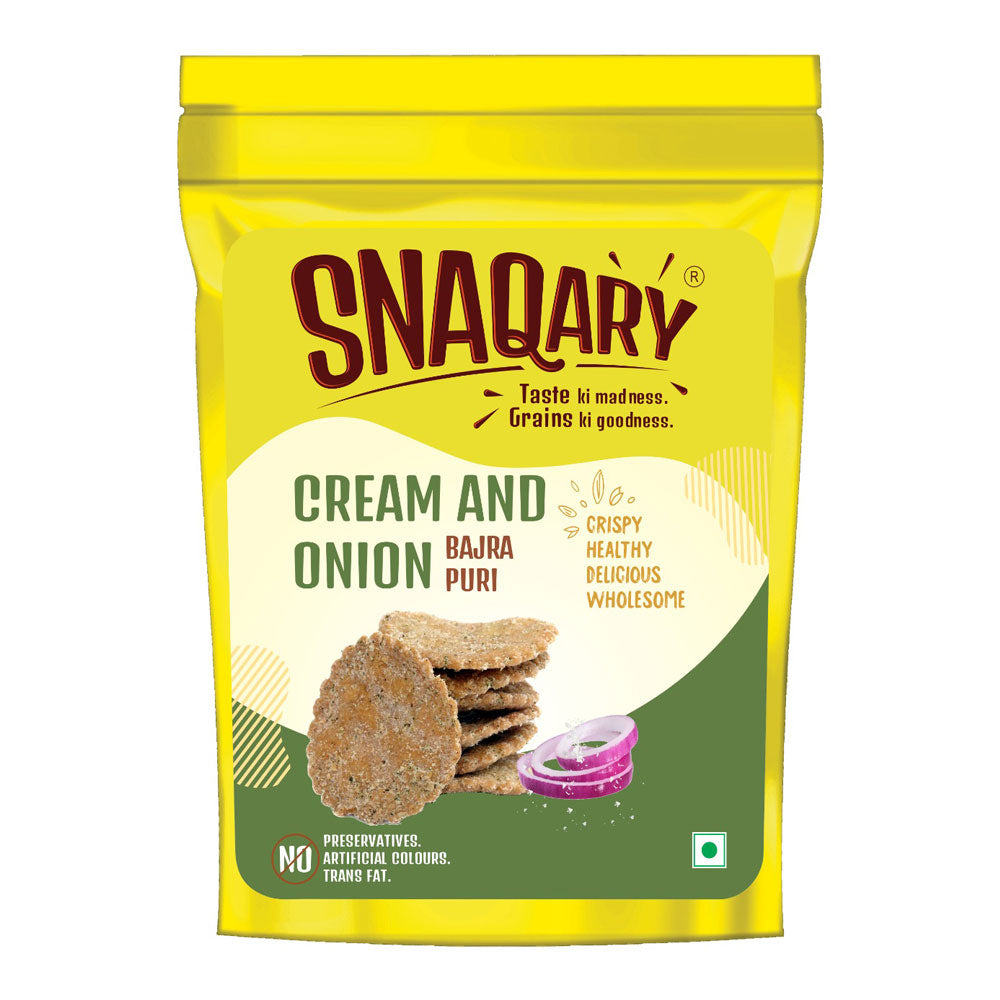 Cream and onion Bajra Puri